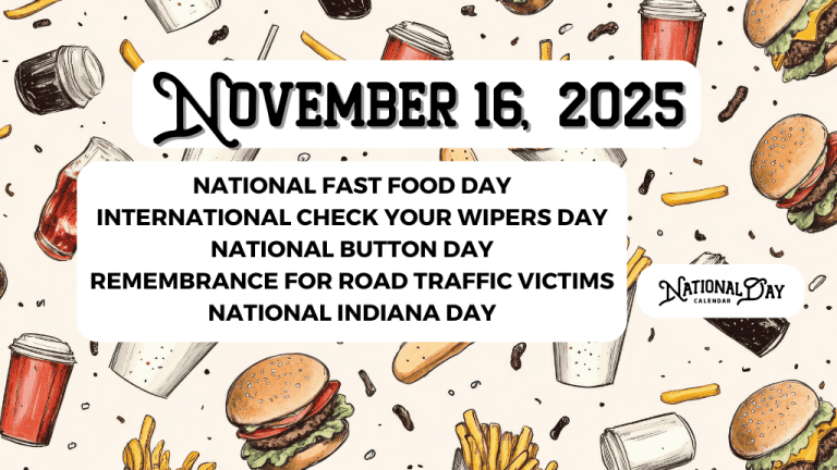NOVEMBER 16, 2025 | NATIONAL FAST FOOD DAY | INTERNATIONAL CHECK YOUR ...