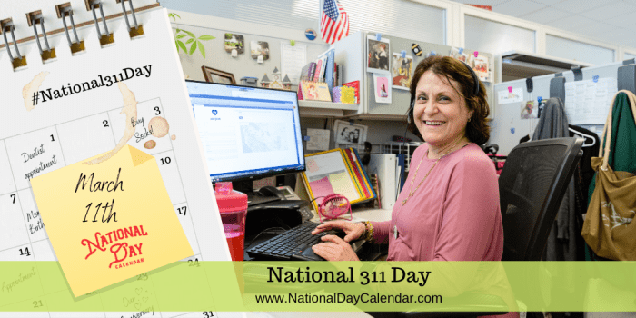 NEW DAY PROCLAMATION | NATIONAL 311 DAY - March 11 - National Day Calendar