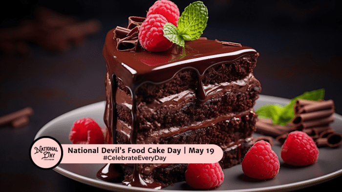 MAY 19, 2025 | NATIONAL ROADIE DAY | NATIONAL DEVIL’S FOOD CAKE DAY ...