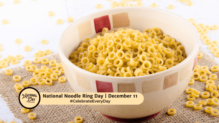 DECEMBER 11, 2024 | NATIONAL NOODLE RING DAY | NATIONAL STRETCHING DAY ...