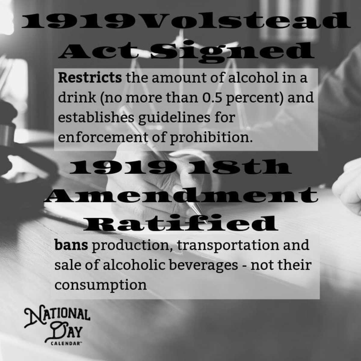 100 YEARS OF PROHIBITION HISTORY - National Day Calendar