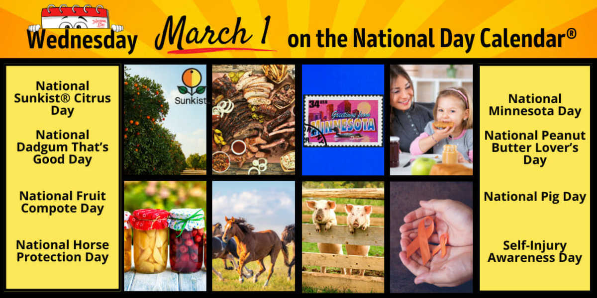 MARCH 1, 2023 | NATIONAL SUNKIST CITRUS DAY | NATIONAL PIG DAY ...