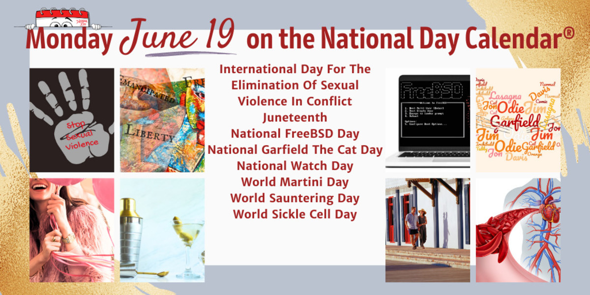 JUNE 19, 2023 | JUNETEENTH | WORLD MARTINI DAY | WORLD SAUNTERING DAY ...