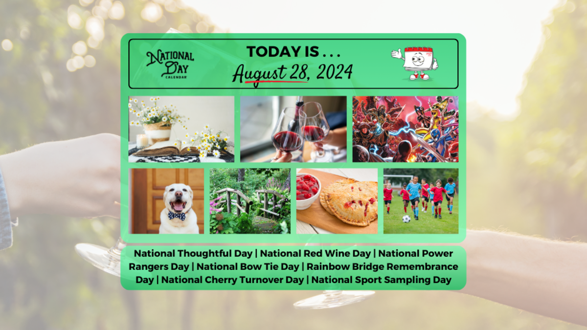 AUGUST 28, 2024 | NATIONAL RED WINE DAY | NATIONAL POWER RANGERS DAY ...