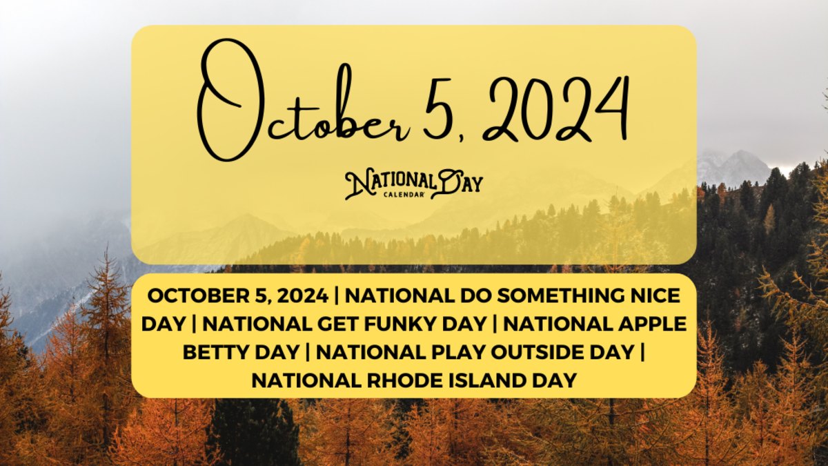 OCTOBER 5, 2024 | NATIONAL DO SOMETHING NICE DAY | INTERNATIONAL OFF ...
