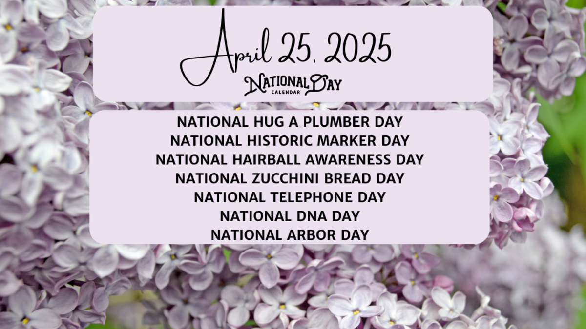 APRIL 25, 2025 | NATIONAL HUG A PLUMBER DAY | NATIONAL HISTORIC MARKER ...