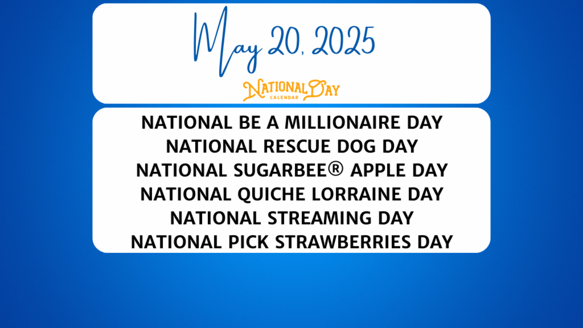 MAY 20, 2025 | NATIONAL BE A MILLIONAIRE DAY | NATIONAL RESCUE DOG DAY ...