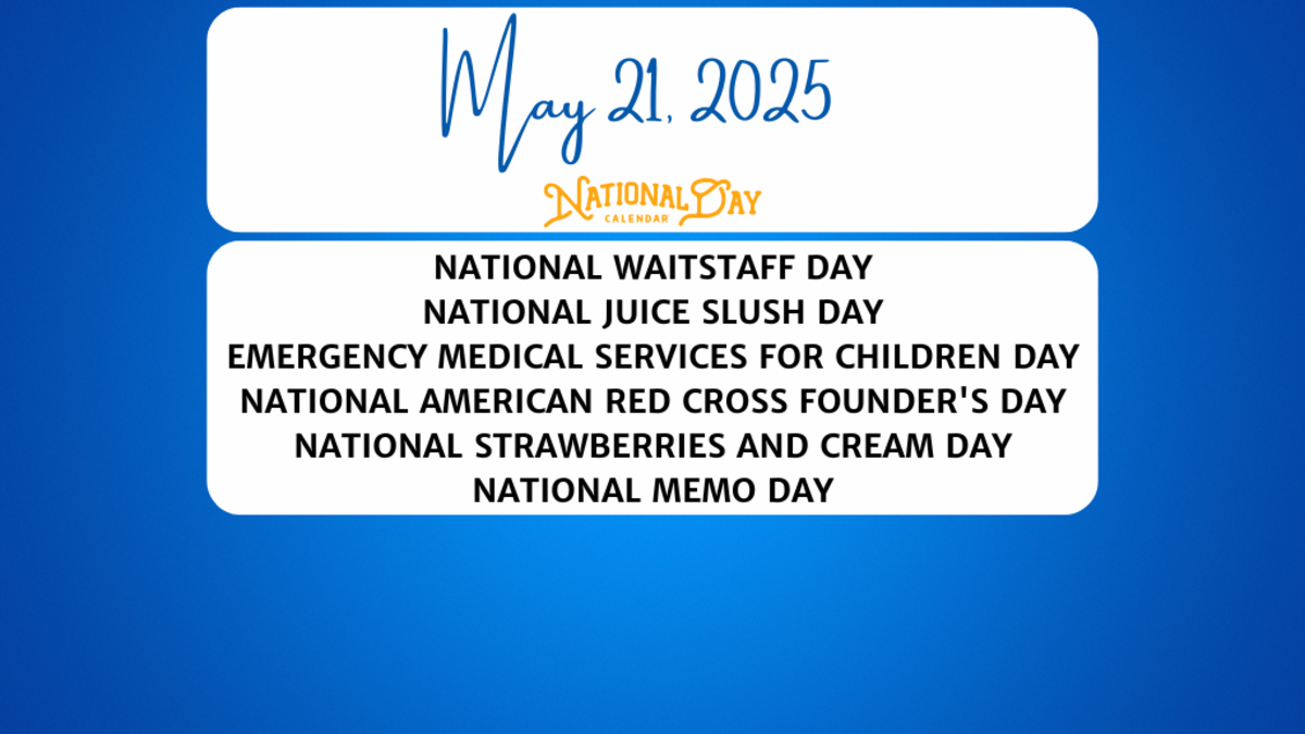 MAY 21, 2025 | NATIONAL WAITSTAFF DAY | NATIONAL JUICE SLUSH DAY ...