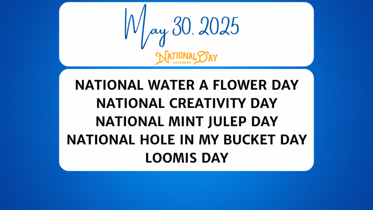 MAY 30, 2025 | NATIONAL WATER A FLOWER DAY | NATIONAL CREATIVITY DAY ...