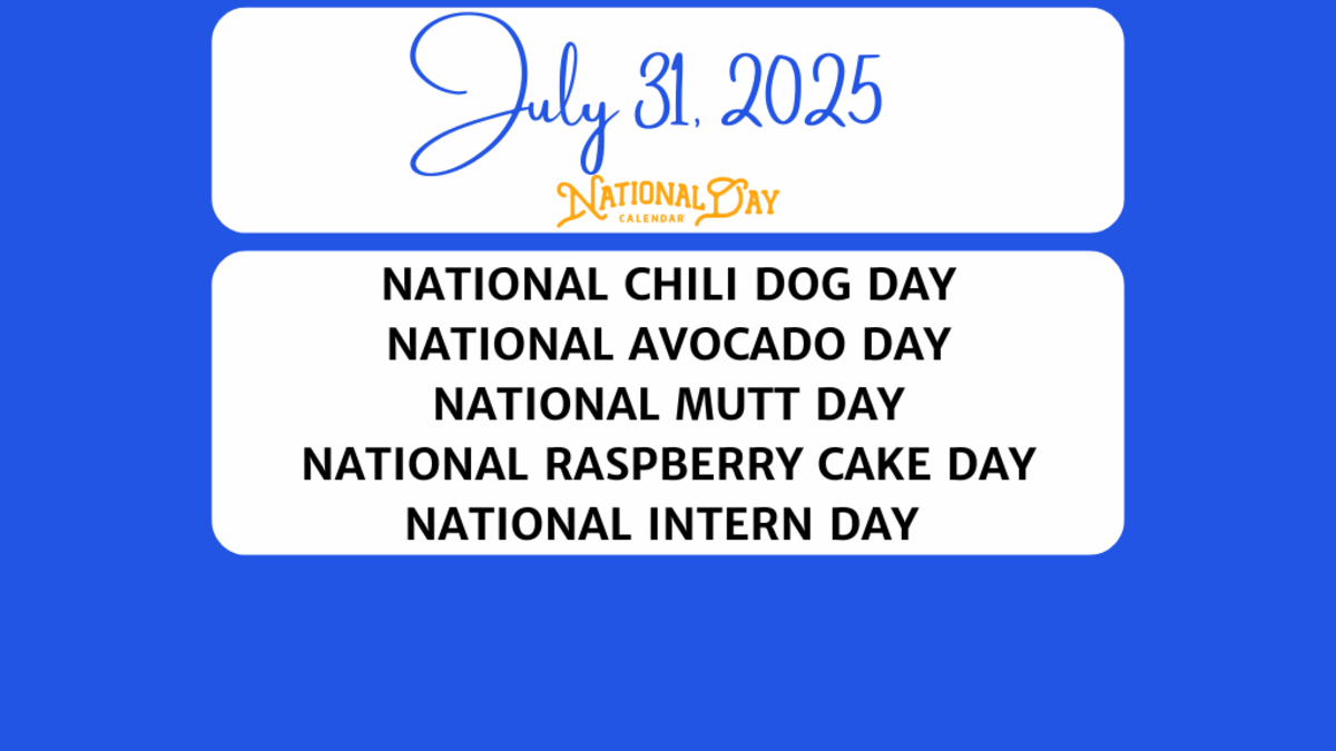 JULY 31, 2025 | NATIONAL CHILI DOG DAY | NATIONAL AVOCADO DAY ...