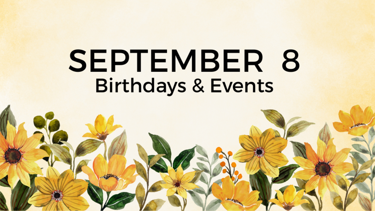 SEPTEMBER 8 | Birthdays and Events - National Day Calendar