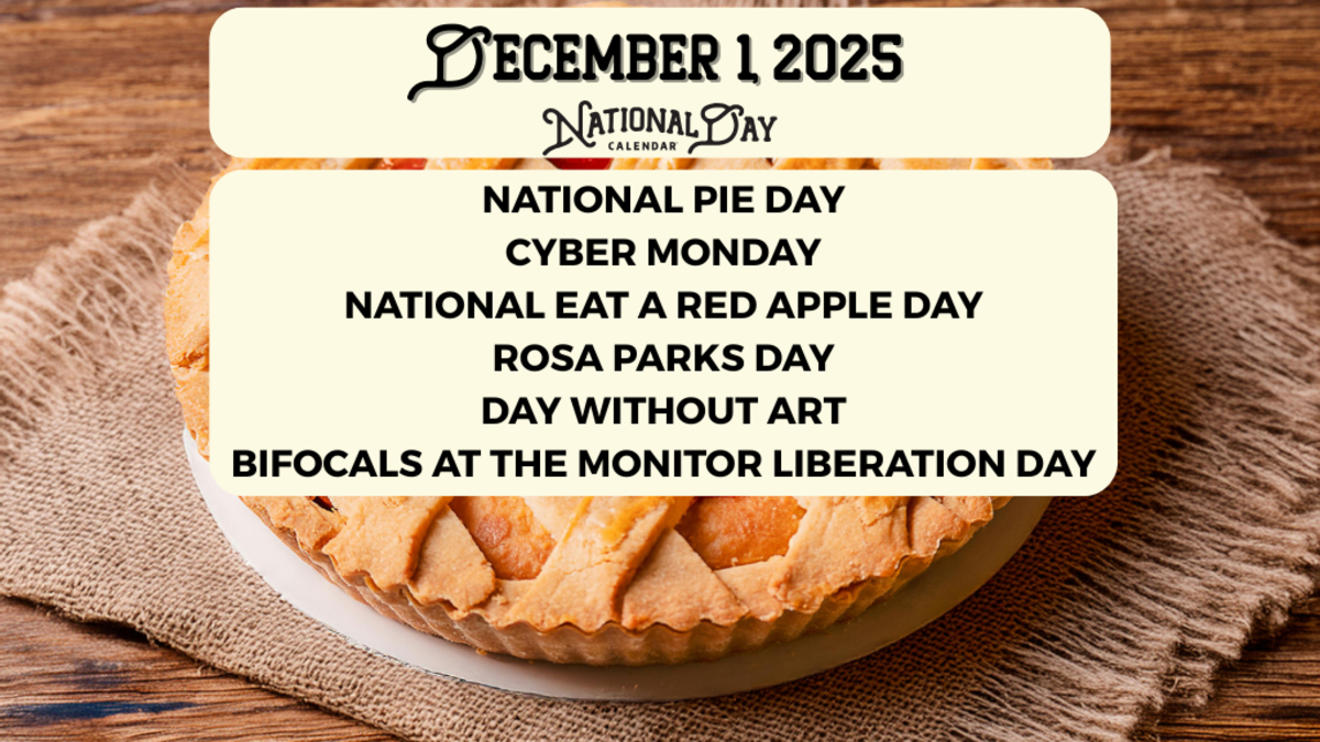 DECEMBER 1, 2025 | NATIONAL PIE DAY | CYBER MONDAY | NATIONAL EAT A RED ...