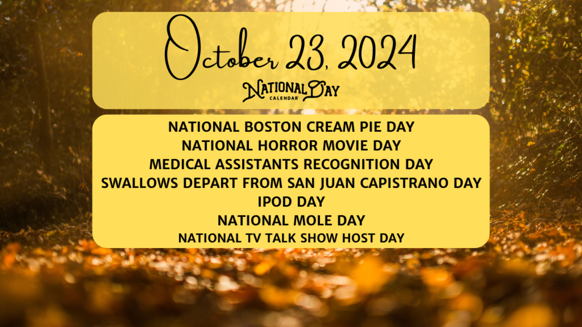 OCTOBER 23, 2024 | NATIONAL BOSTON CREAM PIE DAY | NATIONAL HORROR ...