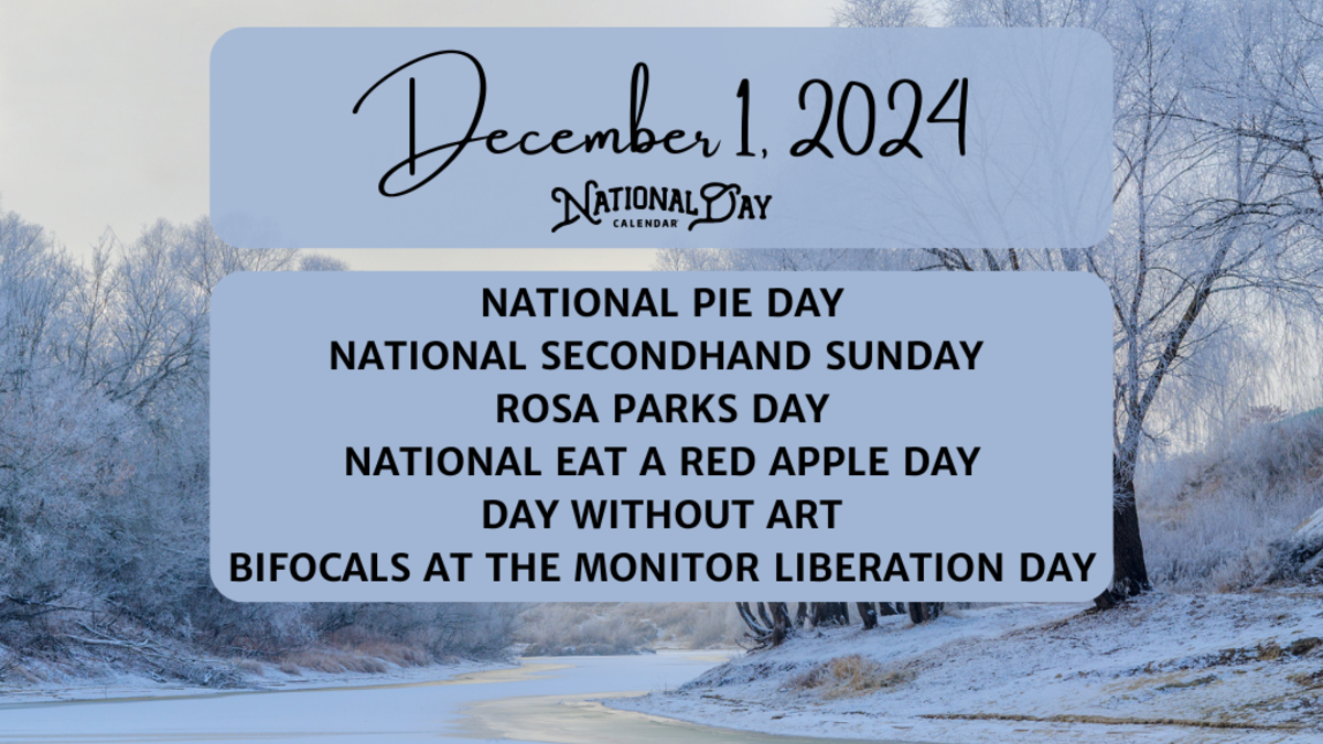 DECEMBER 1, 2024 | NATIONAL PIE DAY | NATIONAL SECONDHAND SUNDAY | ROSA ...