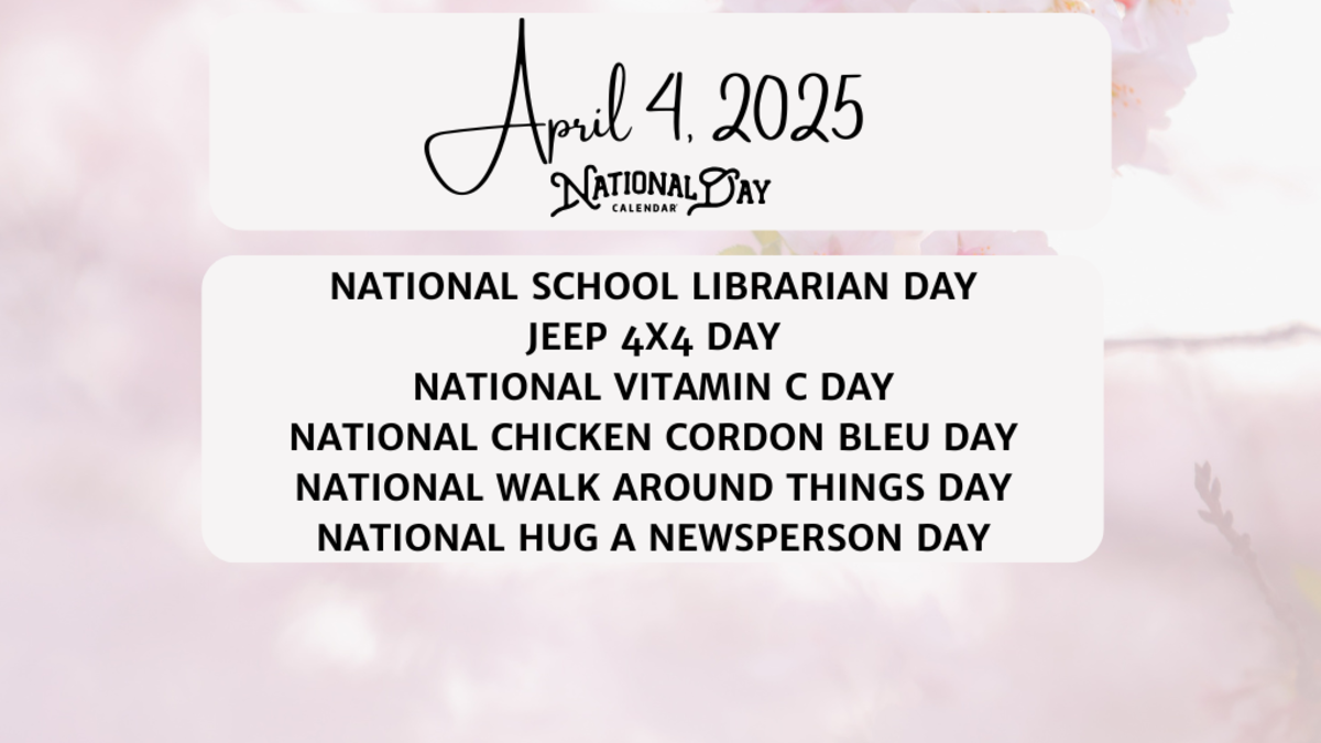 APRIL 4, 2025 | NATIONAL SCHOOL LIBRARIAN DAY | JEEP 4X4 DAY | NATIONAL ...